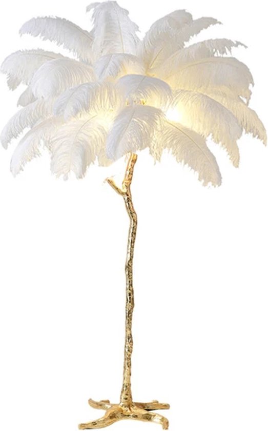 Kibus Veren Lamp - 170cm - Staand - LED - Wit - 35 veren - Fluffy ...