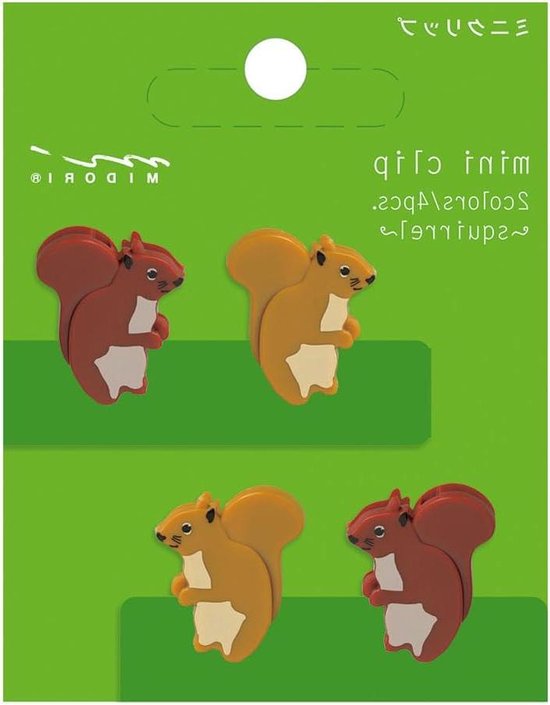 Mini Clip Eekhoorns Set 4 Stuks - Midori Mini (43311006) | bol