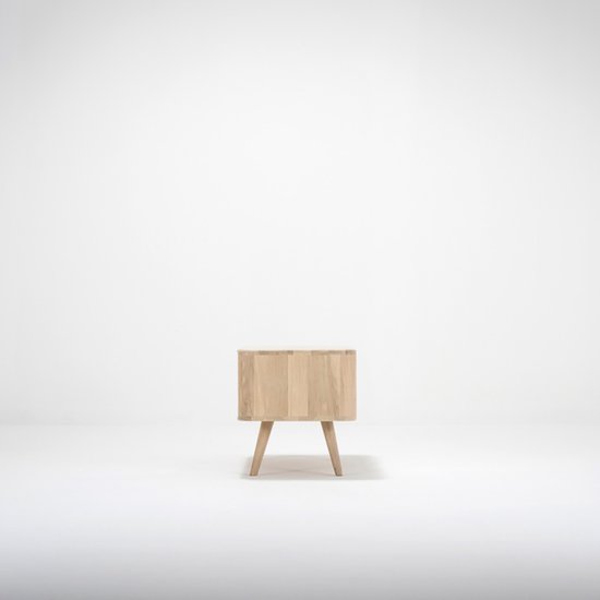 Gazzda Ena storage bench houten opbergbankje whitewash - 90 x 42 cm | bol