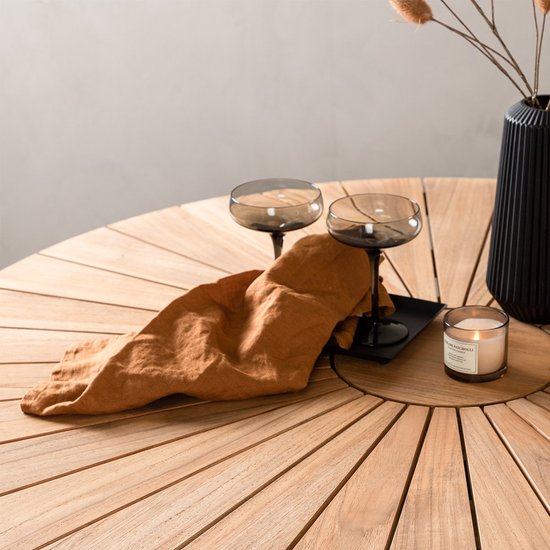 Nest outdoor Marien Tuintafel Bruin - Aluminium - Teakhouten Tafelblad ...