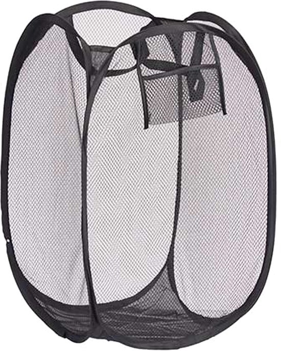 Kipit Wasmand flexibel/opvouwbaar - zwart - kunststof - 33 x 33 x 58 cm ...