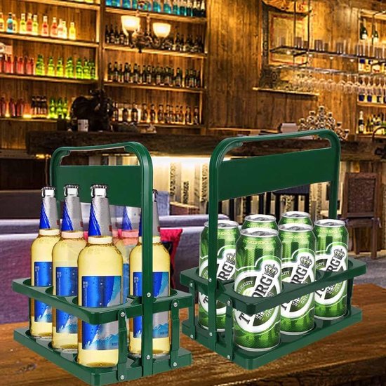 Flessendrager 6 flessen - opvouwbare flessenmand, plastic flessendrager ...