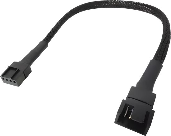 Nereb PWM Fan Extension Cable - 27 cm - Gevlochten Sleeve - 4-Pin | bol