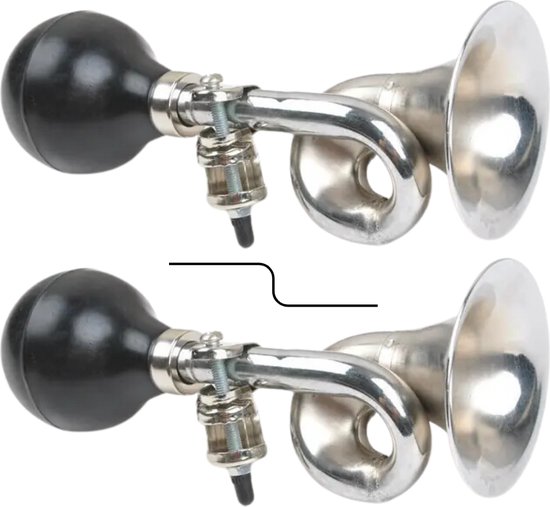 Metalen retro luchthoorn - 2 stuks - Eenvoudig bevestigbaar ...