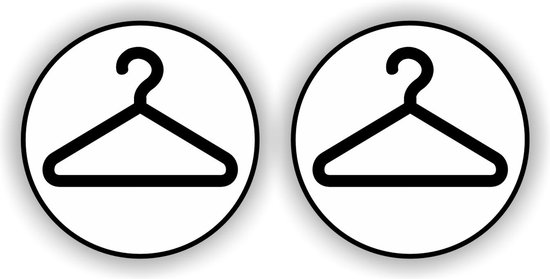 Garderobe pictogram sticker set zwart-wit | bol