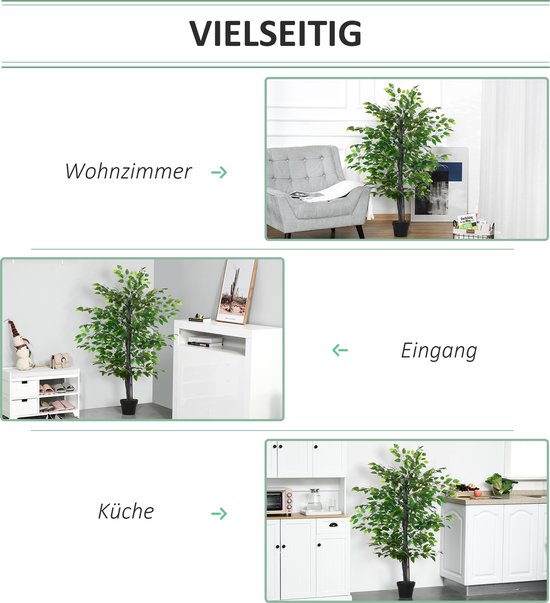 Outsunny Kunstplant kunstboom groot banyanboom binnendecoratie boom ...