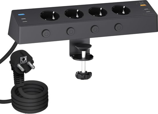 Tafelstopcontact USB C 20W - Individueel Schakelbaar Stekkerdoos - 4 ...