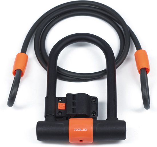 Xolid Fietsslot of scooter slot - 18x24 cm - zwart - kabelslot ...