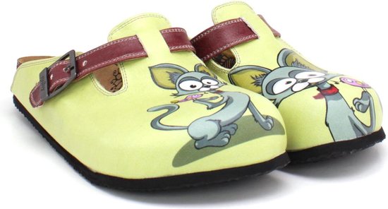 GOBY - Cat & Bird - Clogs - Slippers -Hoge kwaliteit - Handmade - Maat ...