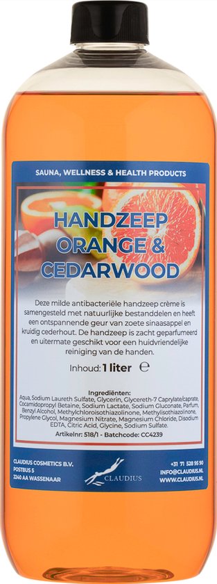 Handzeep Sweet Orange & Cedarwood 1 liter | bol