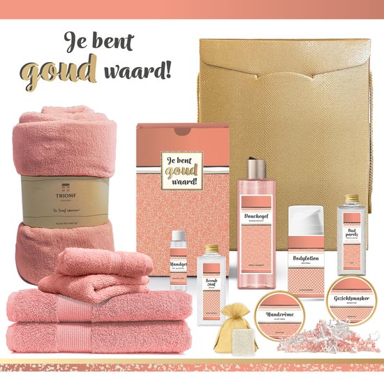 Geschenkset “Je bent goud waard!” - 13 producten - 1910 gram | Luxe Cadeaubox voor... | bol