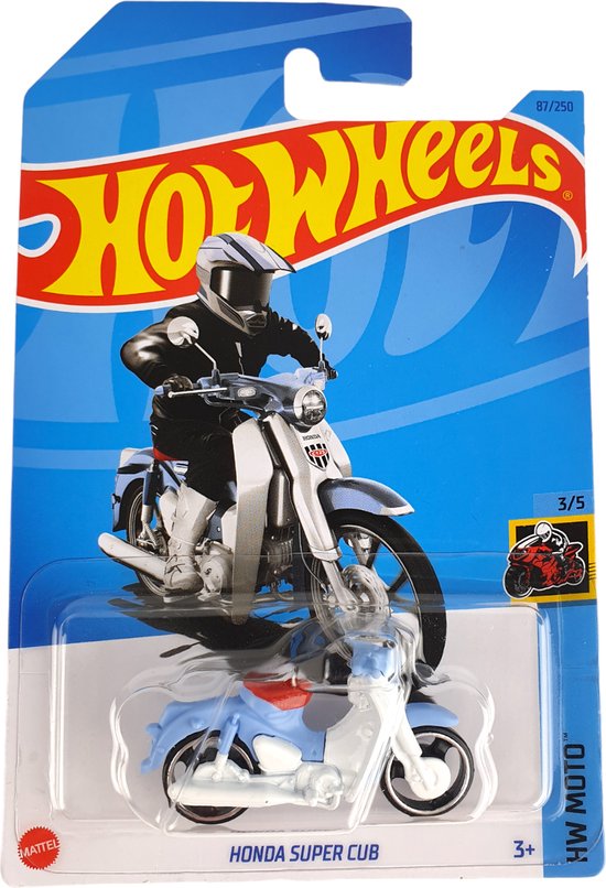 HOT WHEELS HONDA SUPER CUB BLUE/WHITE 87/250 HW MOTO 3/5 1:64 | bol