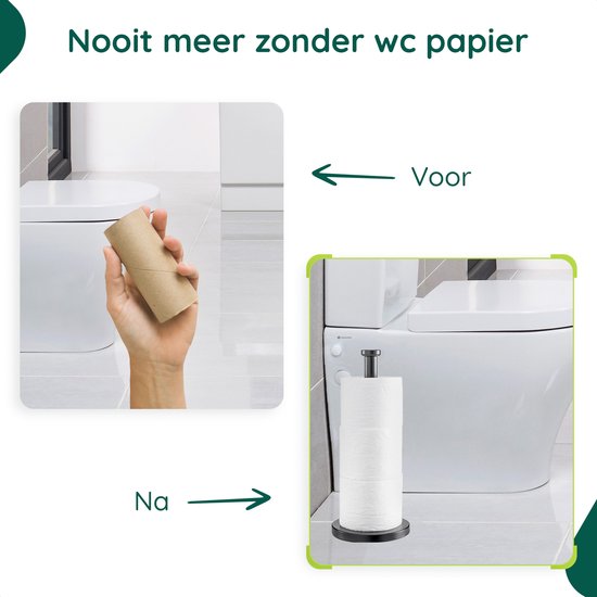 WC Rolhouder Staand - Reserverolhouder Zwart - Toiletbutler ...
