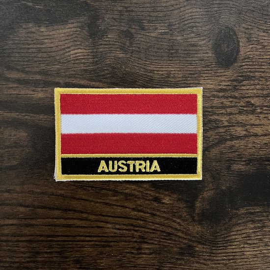 Oostenrijk | Austria Vlag Patch Strijkembleem 8 x 5 cm - Eenvoudig op ...