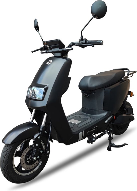 ESCOO Cida Mat Zwart - Elektrische scooter/brommer - 45km/h - 1200W ...