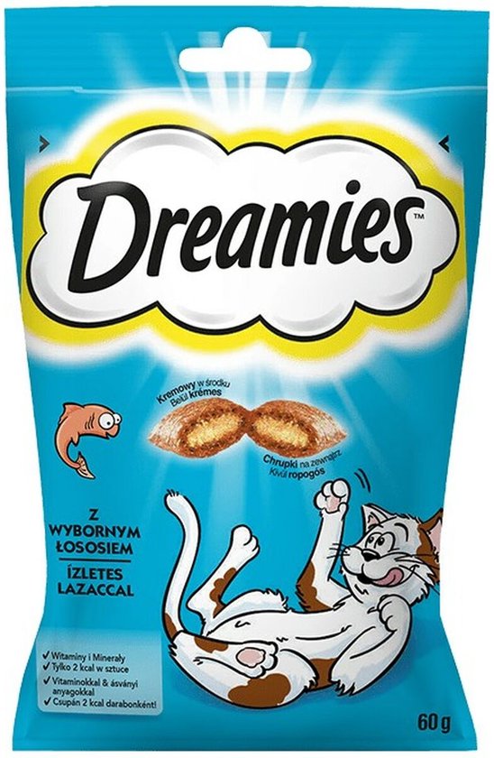 Catisfactions - Dreamies - Zalm - 60gram - Katten snack - Traktatie - Katten snoepjes... | bol
