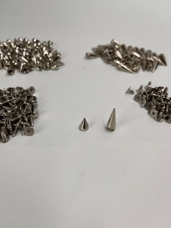 MGM Trading - 140-delige Set Zilveren Metalen Spikes voor DIY Punkkleding en... | bol