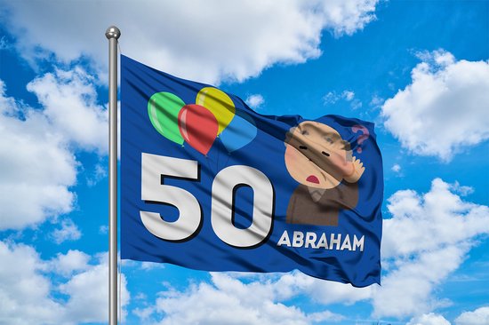 Abraham 50 Jaar Verjaardagsvlag - 120x80cm - Versiering | bol