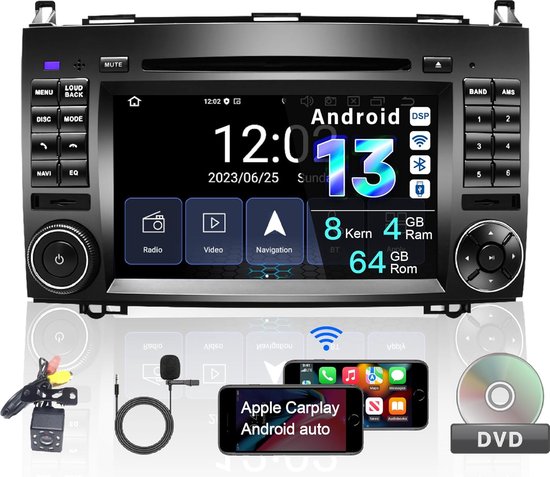 Amaseaudio Real Android 13 Autoradio met Draadloze Carplay en Android ...