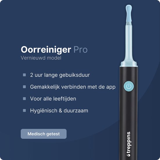 Treppins® Oorreiniger Zwart - Oorsmeer verwijderaar met Camera - Ear ...