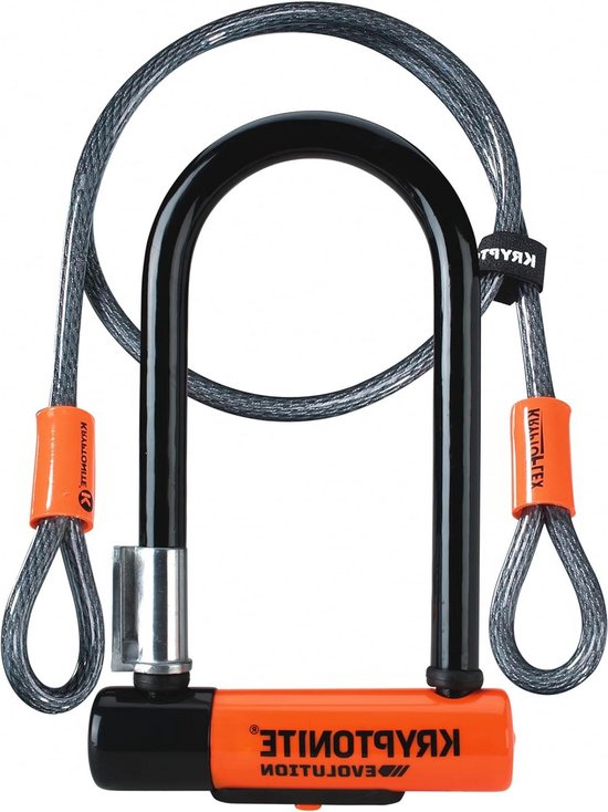 Evolution Mini 7 Kryptonite U-Lock met Krypto dubbele fiets - oranje en zwarte... | bol