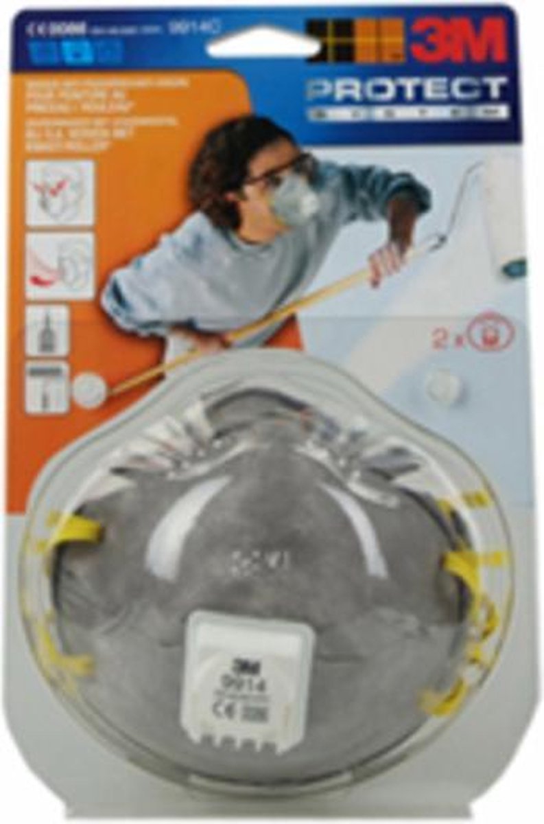 3M™ 9914 Fijnstof- en geurenmasker met afsluiter, 9914C2, FFP1, 2 ...