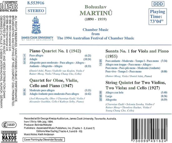 Various Artists - Martinu: Chamber Music (CD), Daniel Adni | Muziek | bol