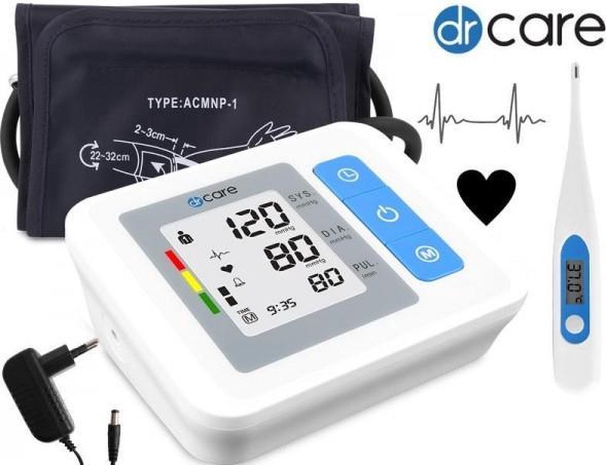 Dr.Care Cardi 1.0 bloeddrukmeter, hartslag meter en aritmieën meter met ...