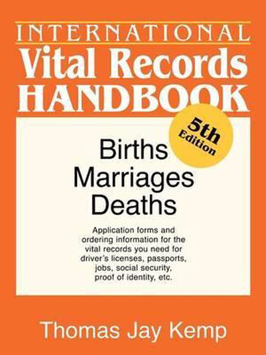 International Vital Records Handbook | 9780806317939 | Thomas Jay Kemp ...