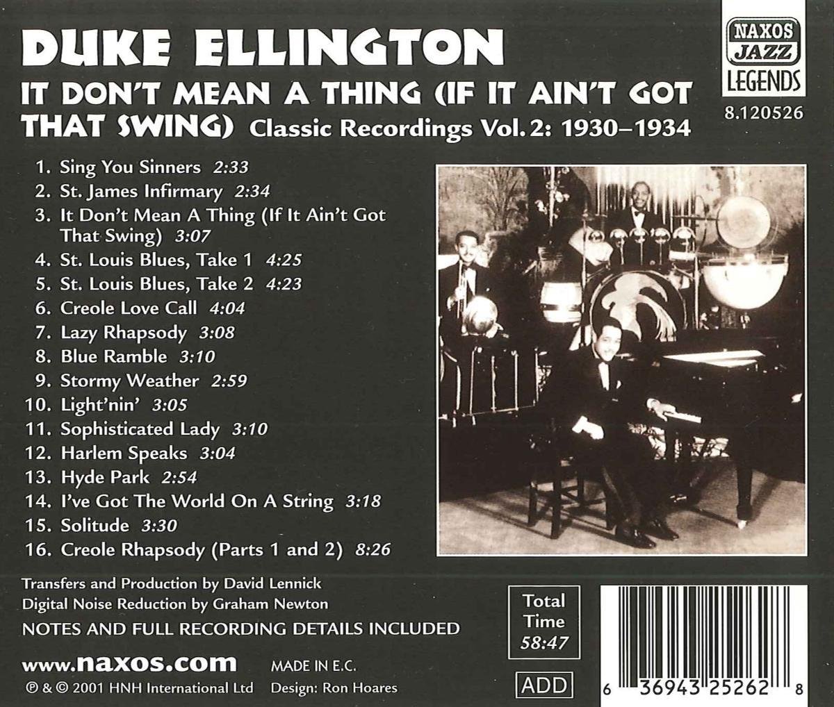Duke Ellington - It Don't Mean A Thing 1930-1934 (CD), Duke Ellington ...
