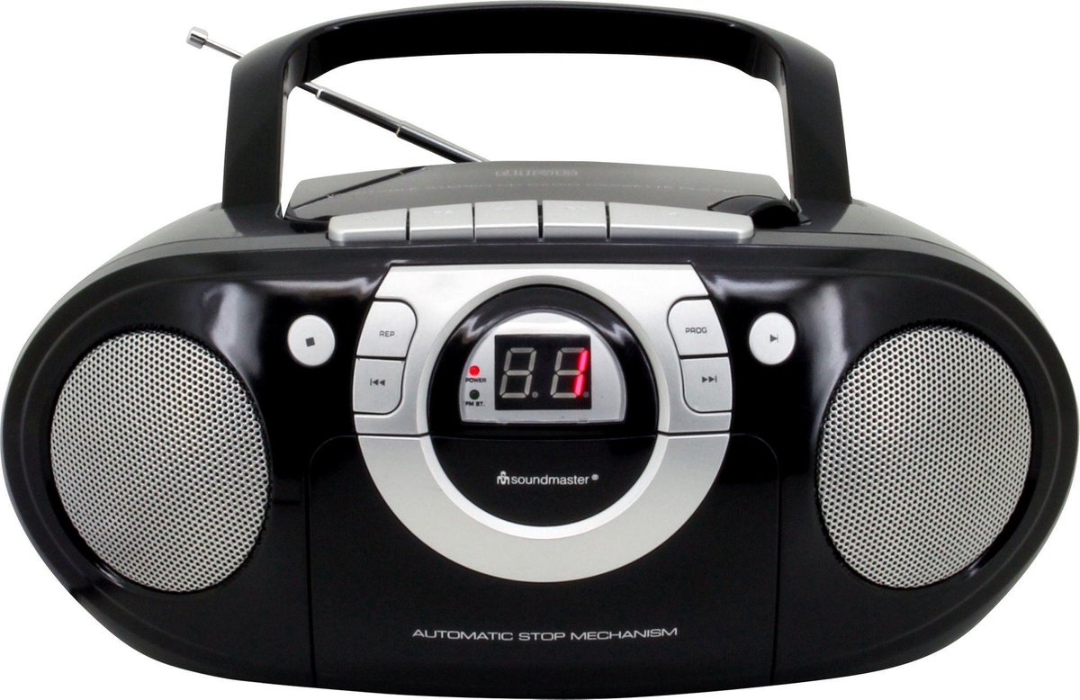Soundmaster SCD5100SW - Boombox met FM-radio en cassettespeler, zwart ...