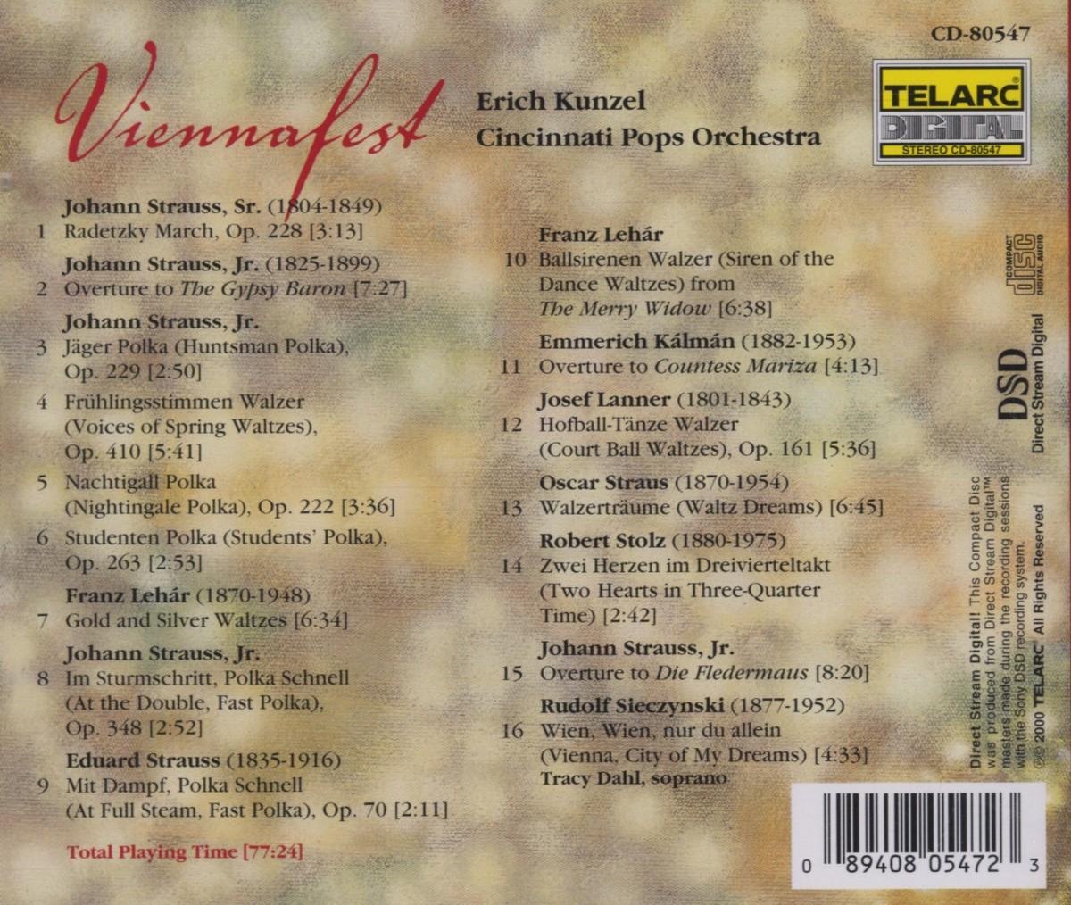 Viennafest / Erich Kunzel, Cincinnati Pops Orchestra, Erich Kunzel | CD ...
