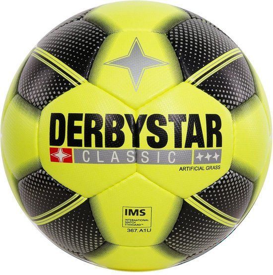 Derbystar Classic TT Kunstgras Voetbal - Geel - 3 vak Goud - Maat 5 ...
