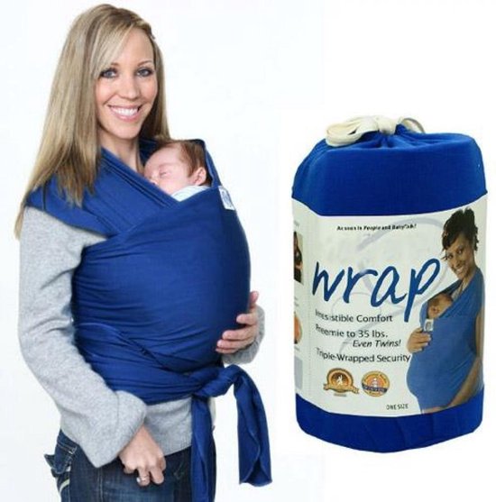 Draagdoek Moby Wrap - blauw | bol.com