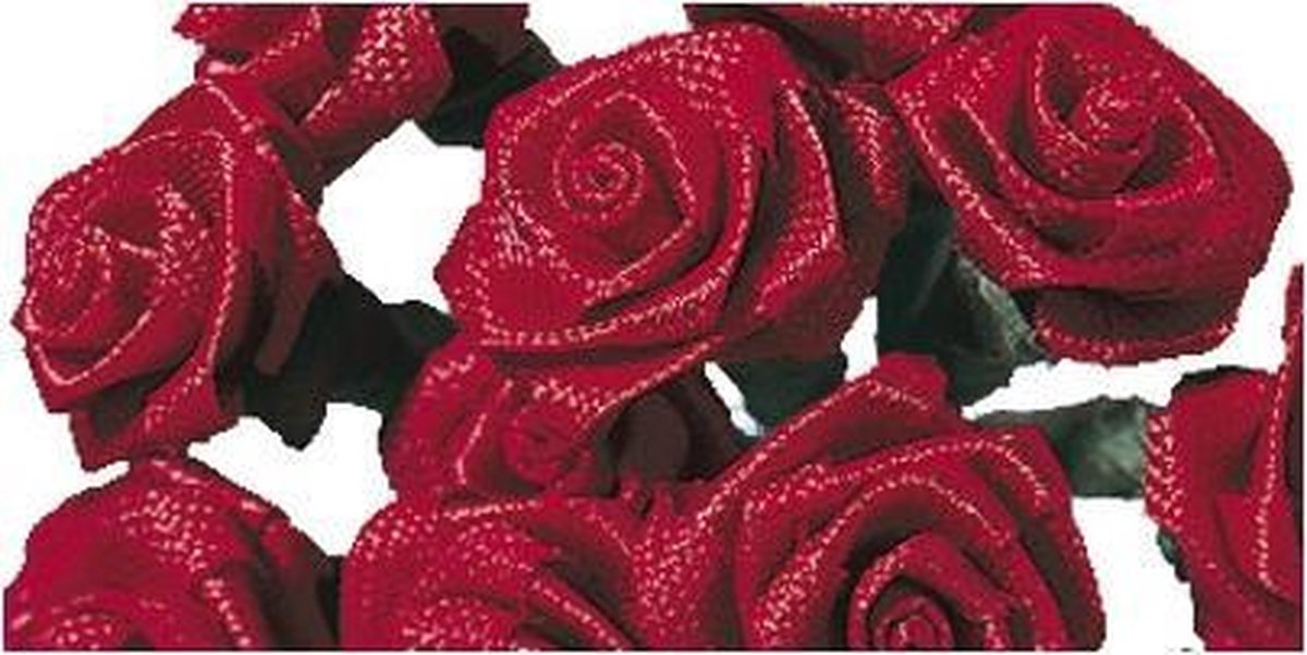 12x stuks kleine rode roosjes van satijn 12 cm - Hobby deco knutselen ...