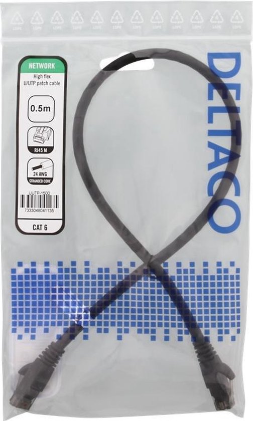 Deltaco UUTP-1500 netwerkkabel Zwart 0,5 m Cat6 U/UTP (UTP) | bol