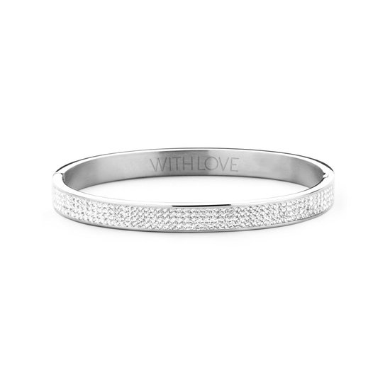 Key Moments 8KM BC0044 Stalen Bangle met Kristal - Grootte 58x50 mm ...