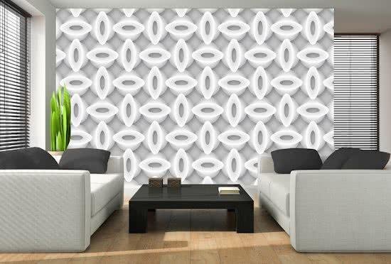 Fotobehang - Vlies Behang - 3D Vormen Wit - 208 x 146 cm | bol.com