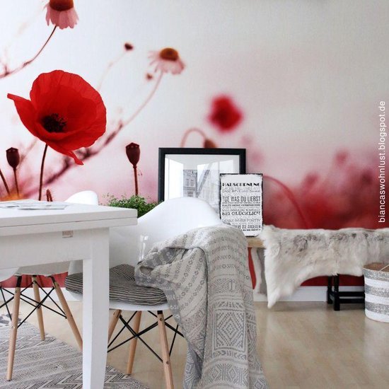 Fotobehang Klaprozen 336x260 cm - topkwaliteit vliesbehang - Bloemen ...