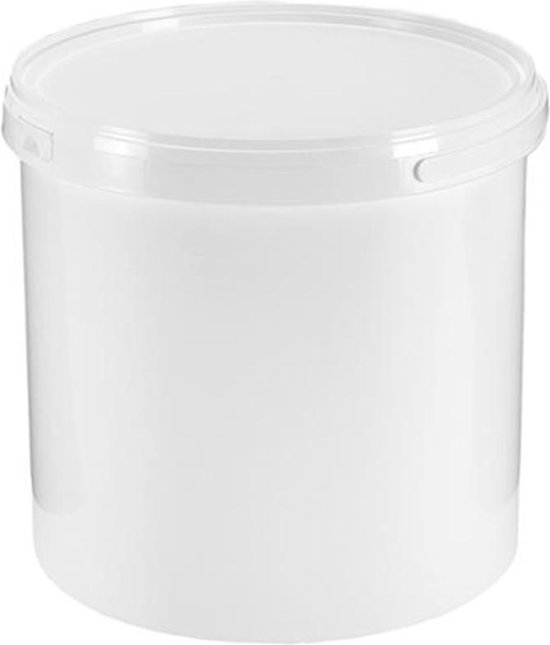 5 x witte emmers met deksel - 8,7 liter (Ø 272 mm) | bol.com