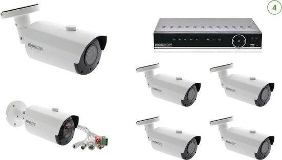 Sitcon | 4K Ultra HD UTP (4X) Bullet buitencamera set - Elite - met POE ...