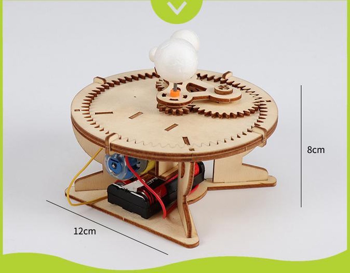 Modèle planétaire avec trois planètes tournant sur un engrenage ...