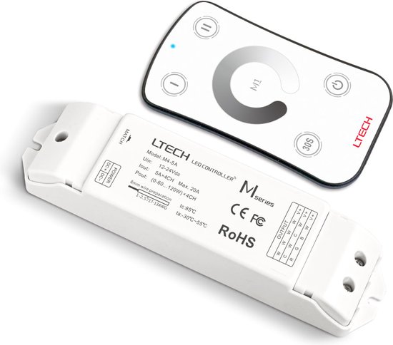 LTECH LED controller met afstandsbediening - 12~24V - 3x3A | bol