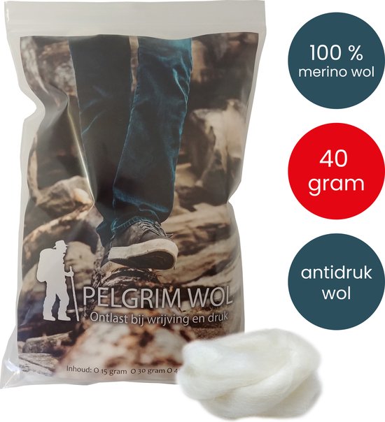 40 Gram - Pelgrim Wol Antidruk Wandelwol - Nummer *1* Anti Druk Wol ...