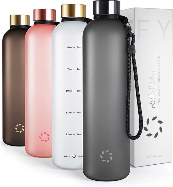 REFYLL ME drinkfles met tijdsaanduiding van Tritan "hydroFyll" I bidon ...