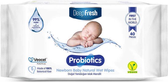 DeepFresh Probiotics Newborn Baby Natural Wet Wipes 40 pcs Babydoekjes ...