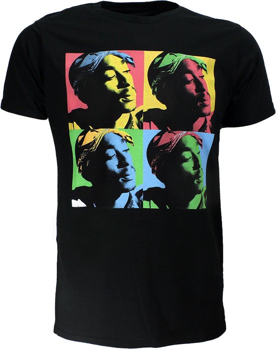 Tupac 2PAC Pop-Art T-Shirt Zwart - Officiële Merchandise | bol