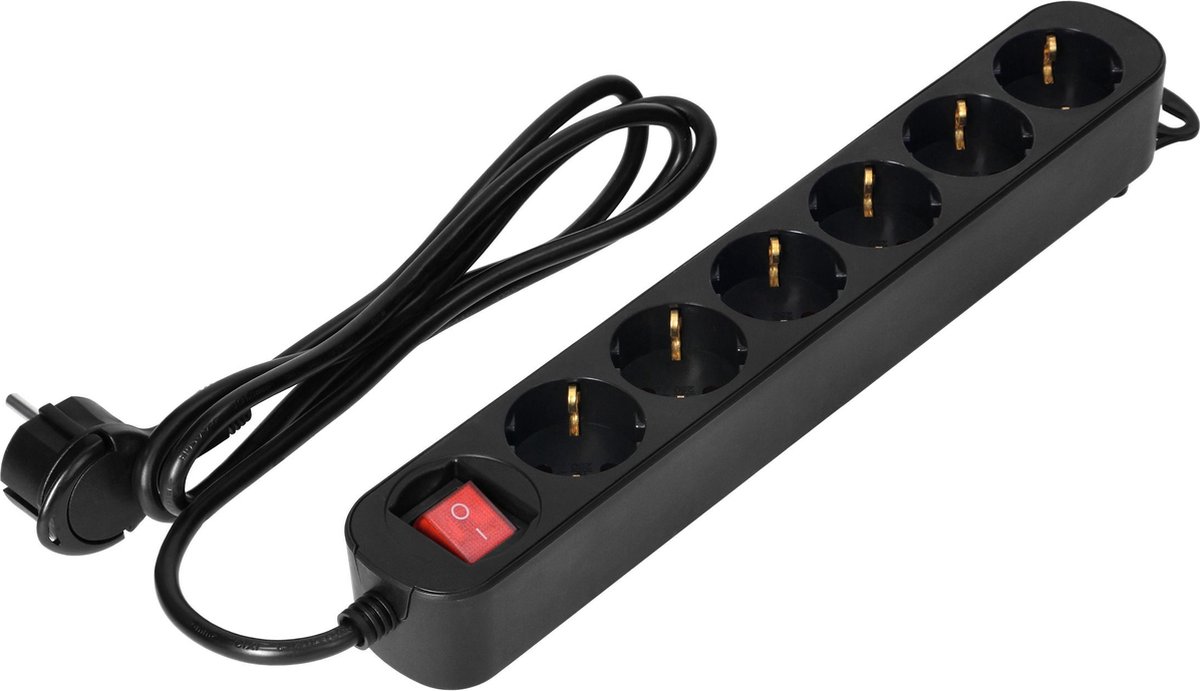 Stekkerdoos met schakelaar - Verdeelstekker 6 voudig - Stekkerblok ...