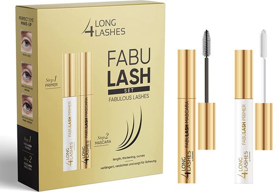 Long 4 Lashes Fabulash Mascara Zwart en Primer Set - Primer 10ml en Mascara Zwart 9 ml | bol.com