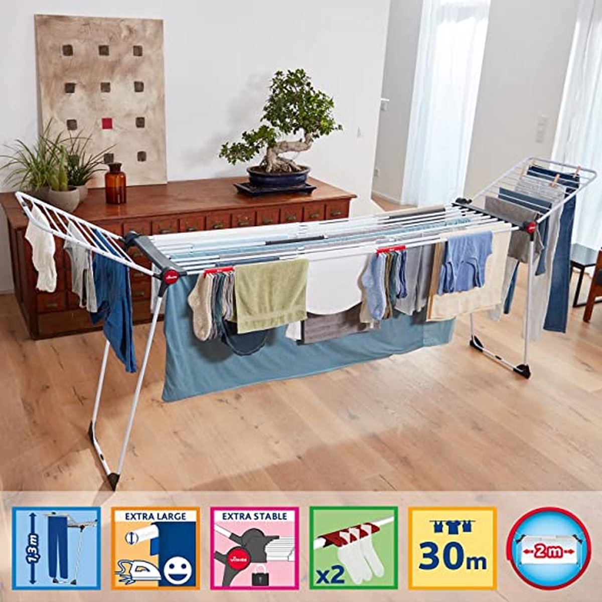 Droogrek voor binnen, wasrek / collapsible laundry rack - opvouwbaar ...
